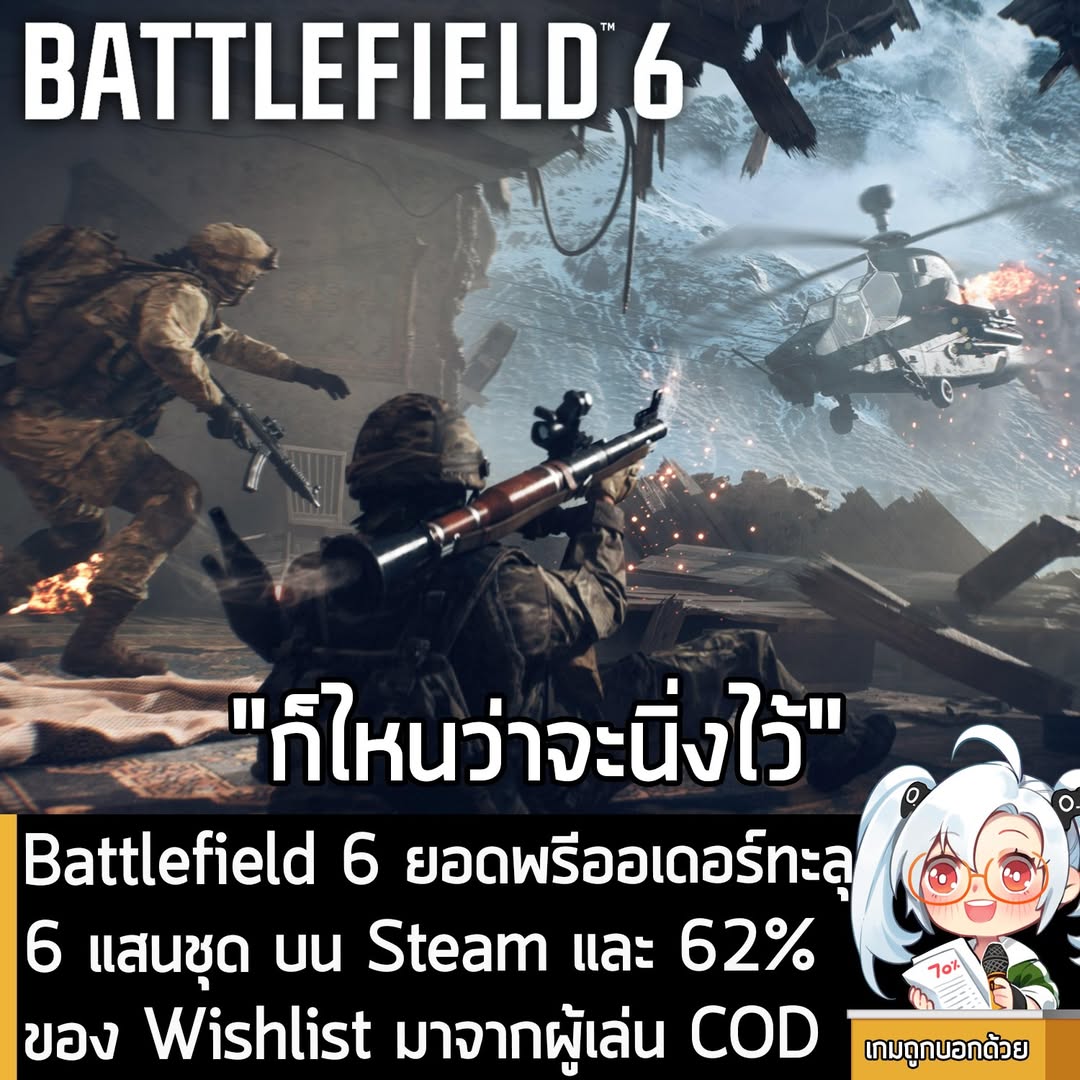Battlefield 6 ยอดพรีออเดอร์ทะลุ 6 แสนชุด บน Steam และ 62% ของ Wishlist ...